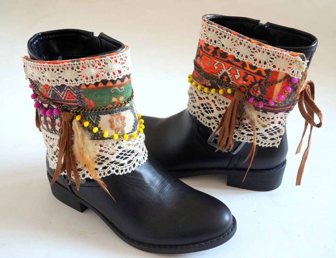 Native American Tassel Boot Covers-boho Boot Covers -lace Cuffs-gypsy ...