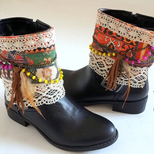 Native American Tassel Boot Covers-boho Boot Covers -lace Cuffs-gypsy ...