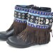 Native American Denim Fringe Boot Covers-boho Boot Covers gypsy Boot ...