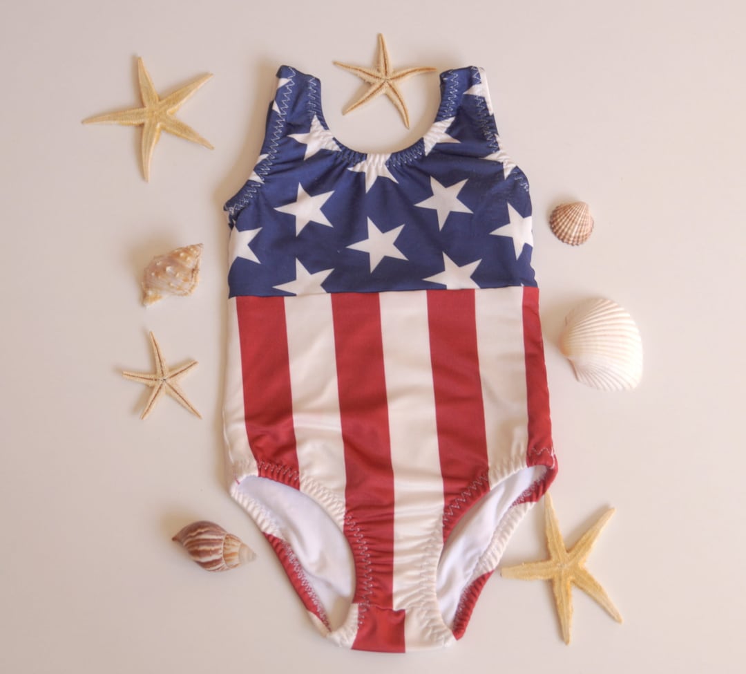 USA Flag Girl Swimsuits/american Flag Girls Bathing Suits /children ...