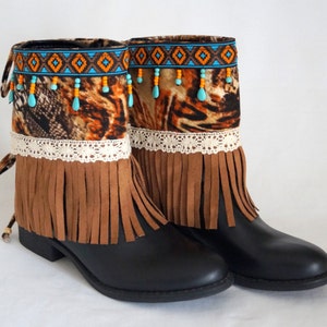 Native American Fringe Boot Covers-boho Boot Covers -gypsy Boot Cuffs ...