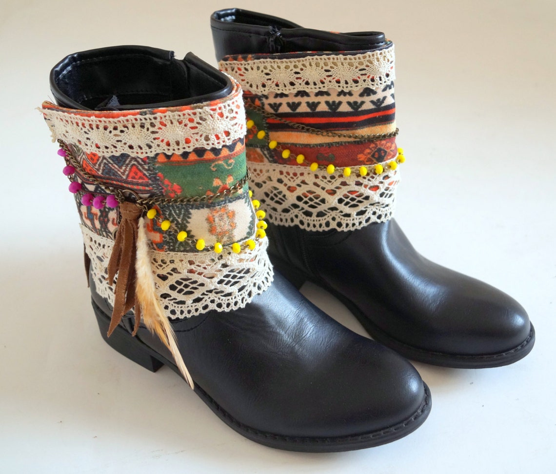 Native American Tassel Boot Covers-boho Boot Covers -lace Cuffs-gypsy ...