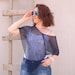 Blue Poncho,womens Poncho,hand Knit Poncho,navy Blue Poncho,beach Cover ...