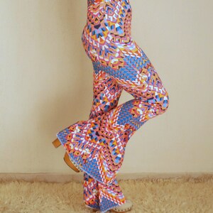 Orange Boho Stretchy Bell Bottoms Women,flare Pant,bohemian,women ...
