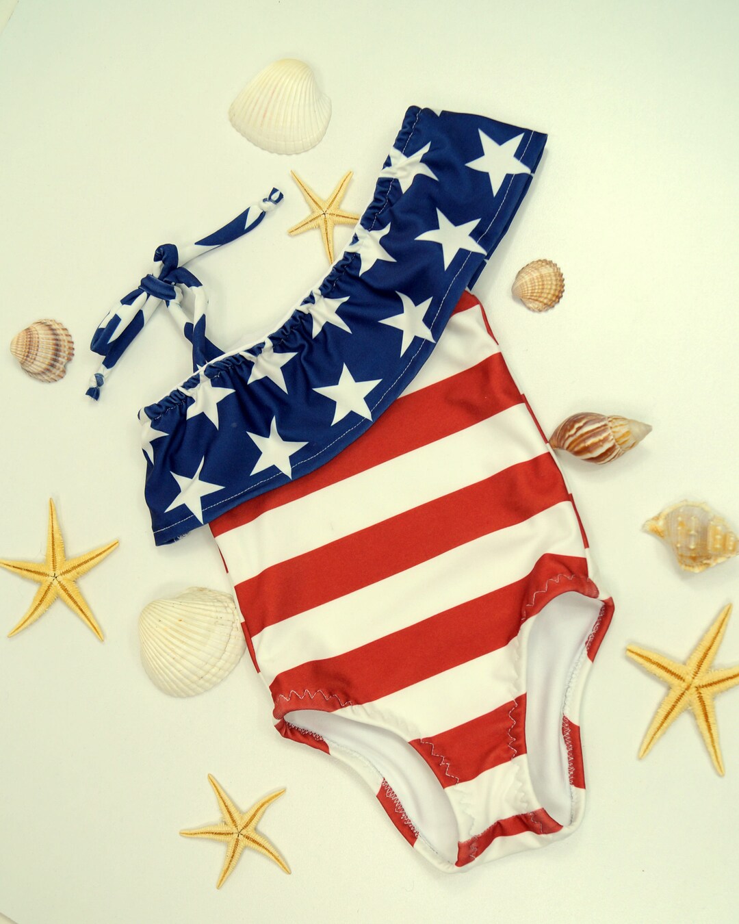 USA Flag Girls Swimsuit/american Flag Baby Girl Swimsuit/girls Swimwear ...