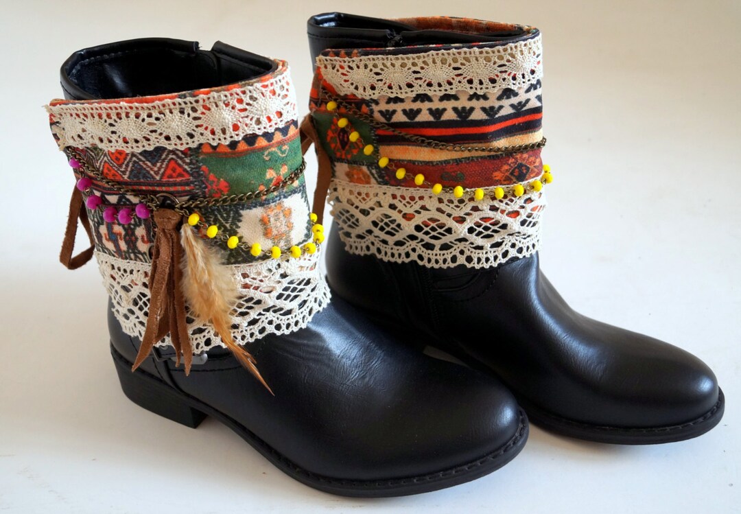 Native American Tassel Boot Covers-boho Boot Covers -lace Cuffs-gypsy ...