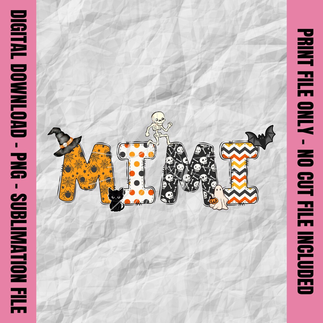 Halloween Mimi Png, Doodle Text Mimi Png, Spooky Mimi Shirt, Fall Mimi ...