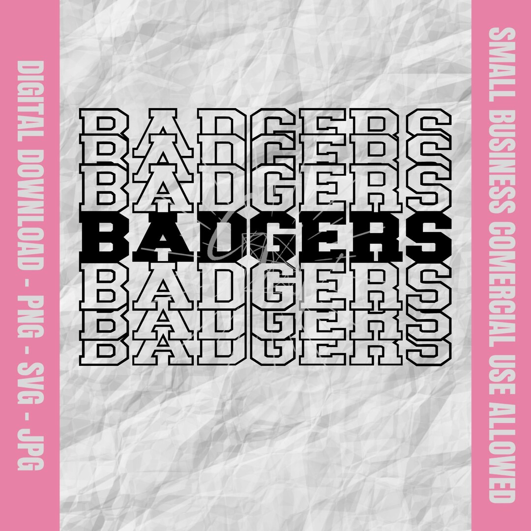 Badgers Repeating Stacked Svg, Badgers Svg, Badgers Football Svg ...