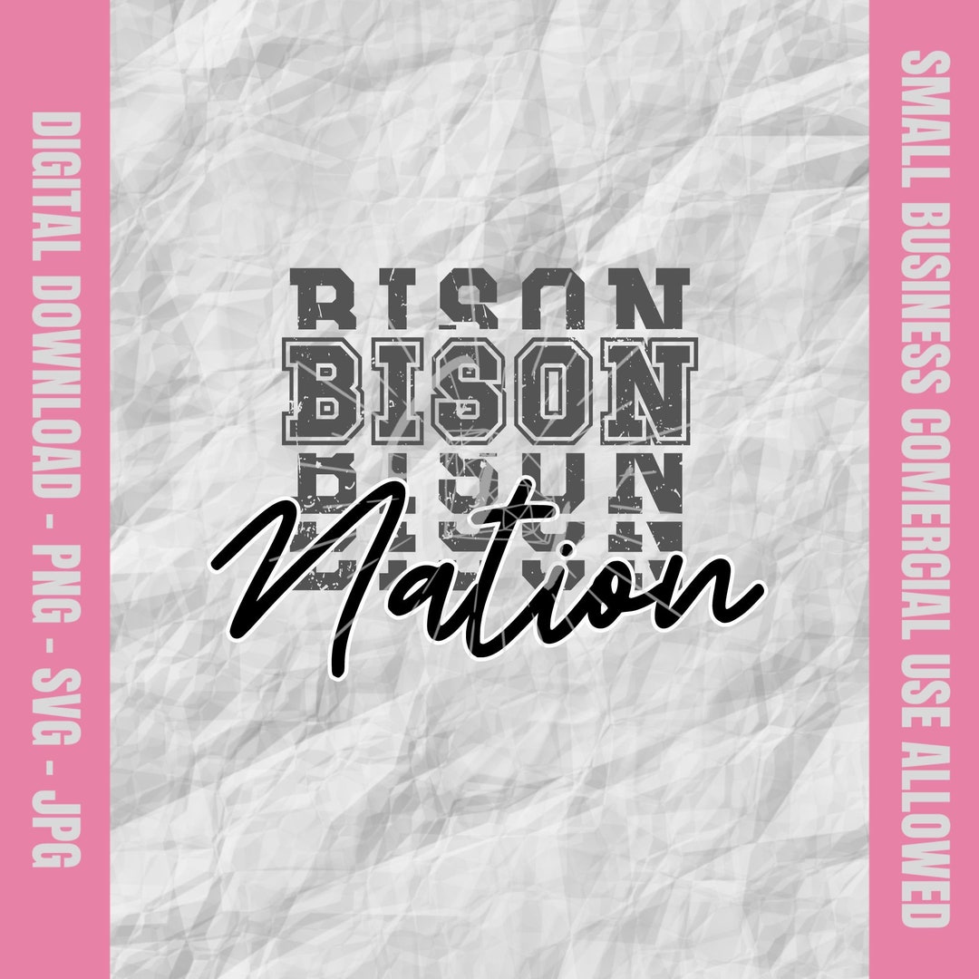 Bison Nation Svg, Bison Svg, Bison Football Svg, Bison Cheer Png, Bison ...