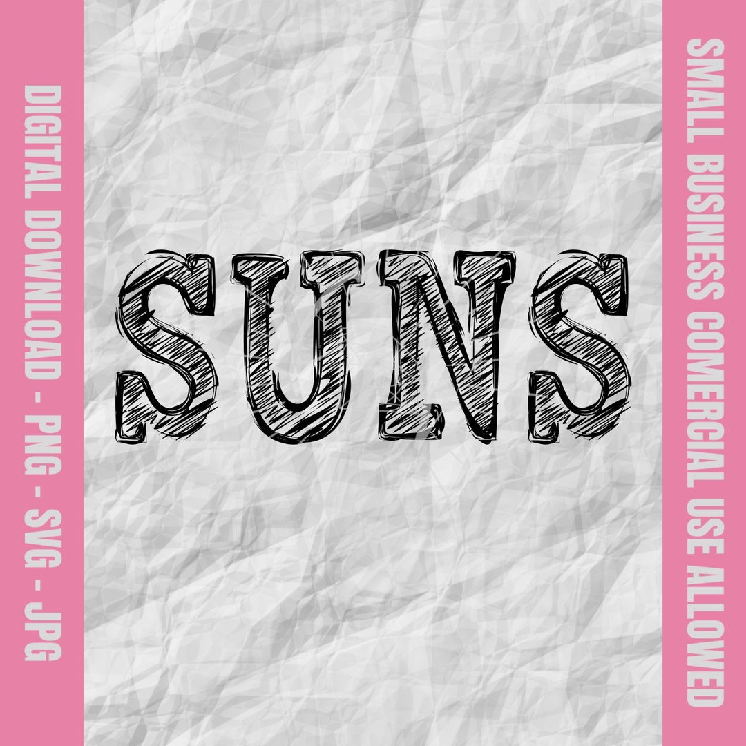 Suns Svg, Suns Chalk Block Letter Svg, Suns Football Svg, Suns Cheer ...