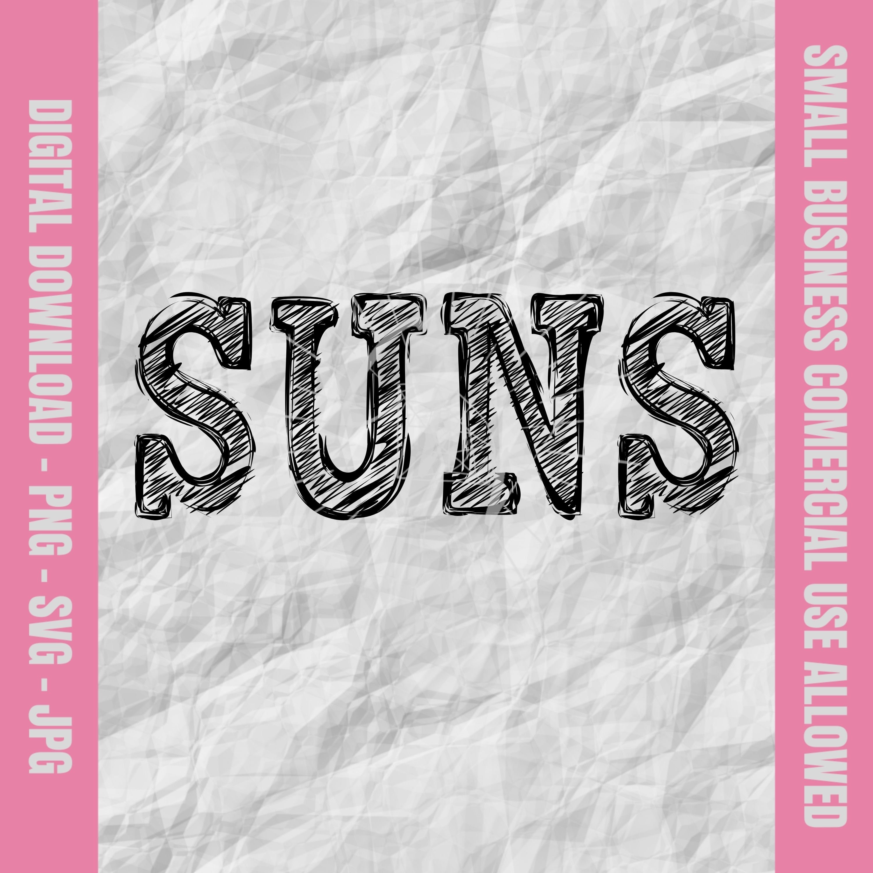 Suns Svg, Suns Chalk Block Letter Svg, Suns Football Svg, Suns Cheer ...