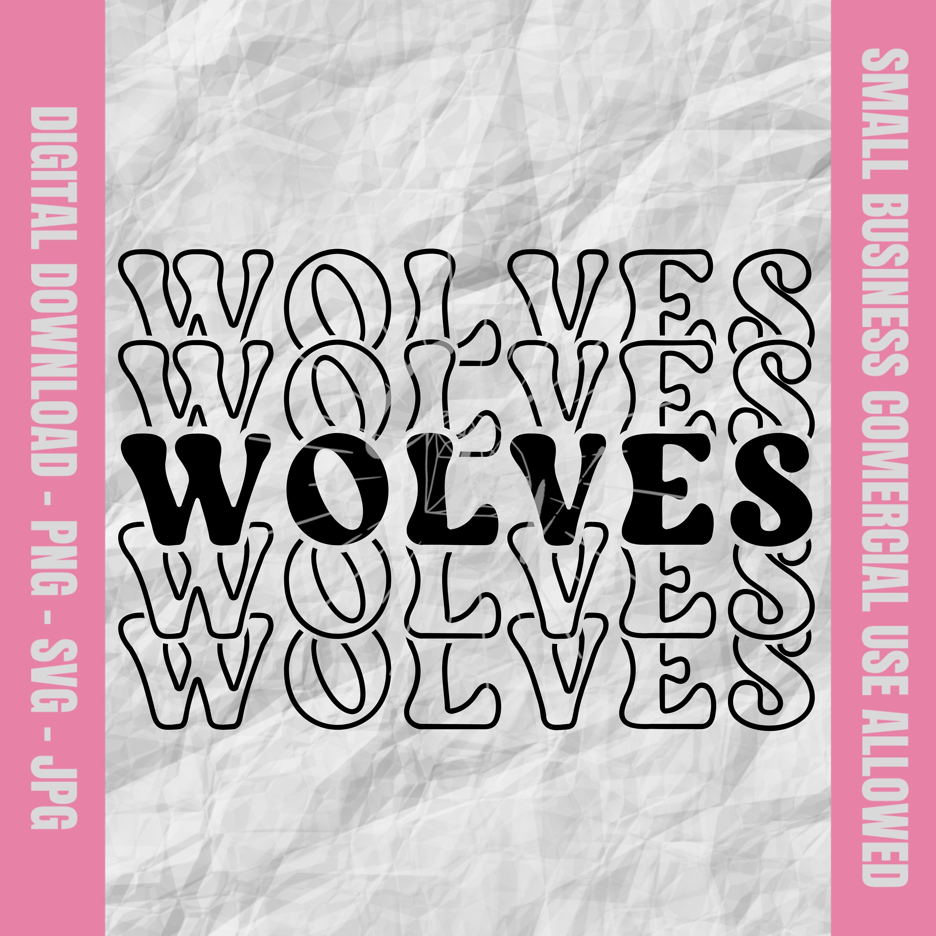 Wolves Svg, Wolves Retro Stacked Letter Svg, Wolves Football Svg ...