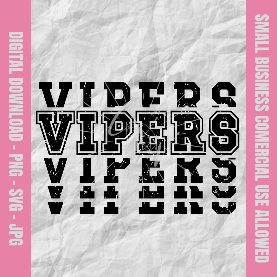 Vipers Svg, Vipers Stacked Varsity Letter Svg, Vipers Football Svg ...