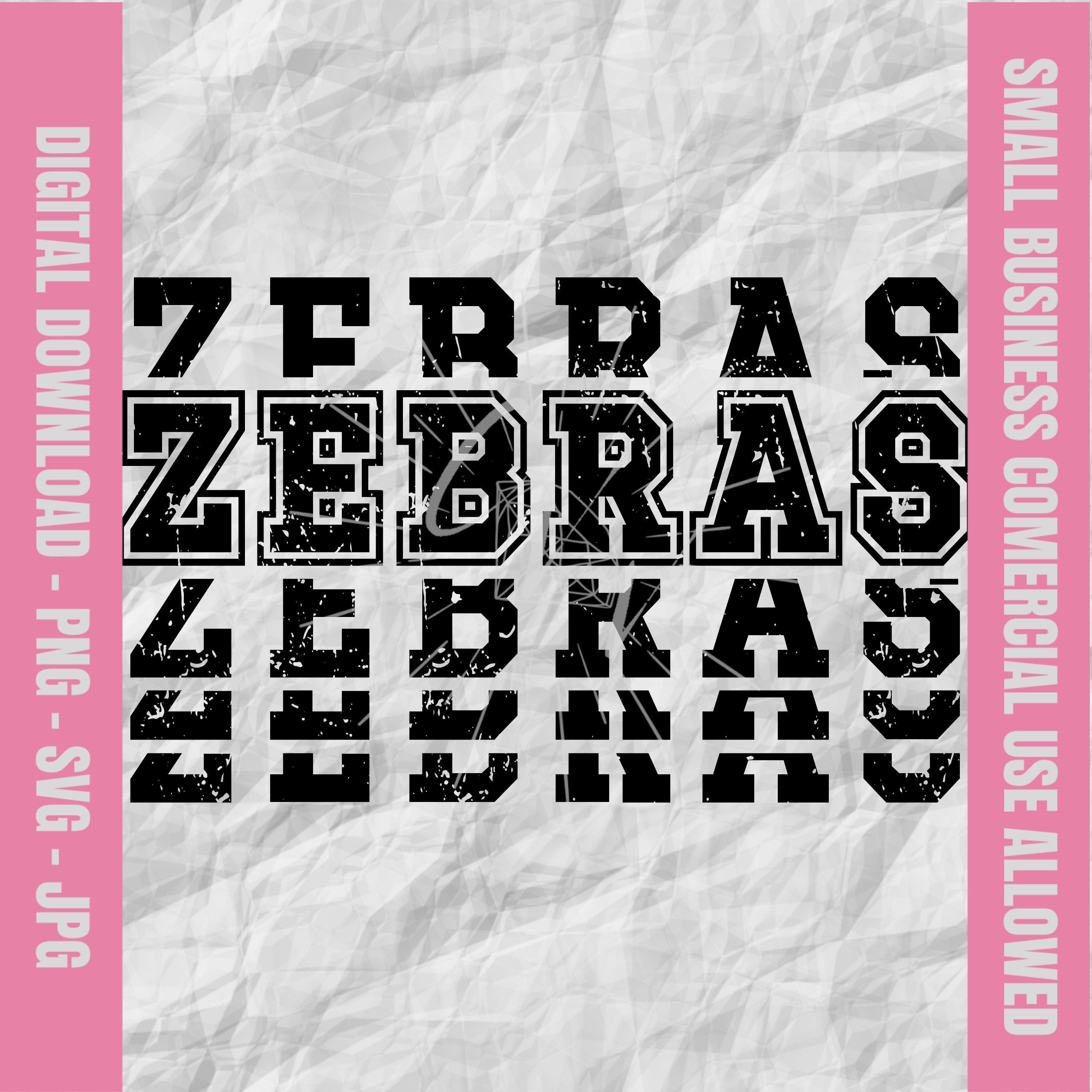 Zebras Stacked Varsity Svg, Zebras Svg, Zebras Football Svg, Zebras ...