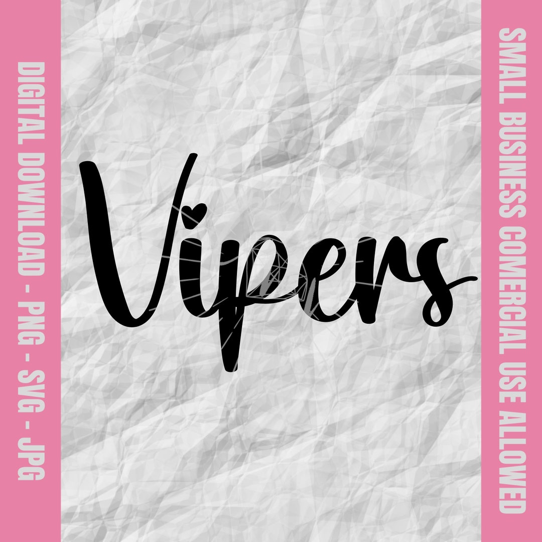 Vipers Svg, Vipers Thick Script Letter Svg, Vipers Football Svg, Vipers ...
