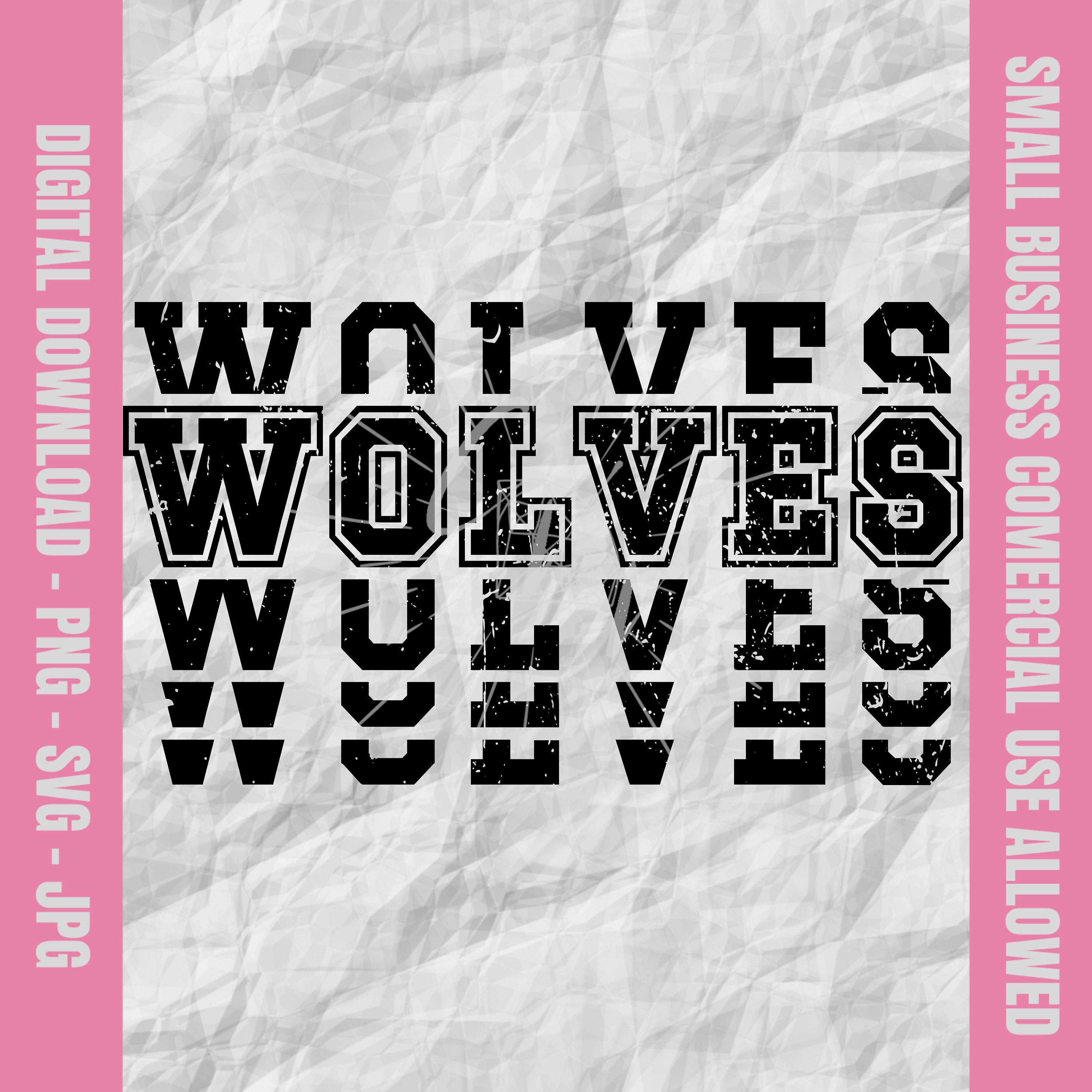 Wolves Svg, Wolves Stacked Varsity Letter Svg, Wolves Football Svg ...