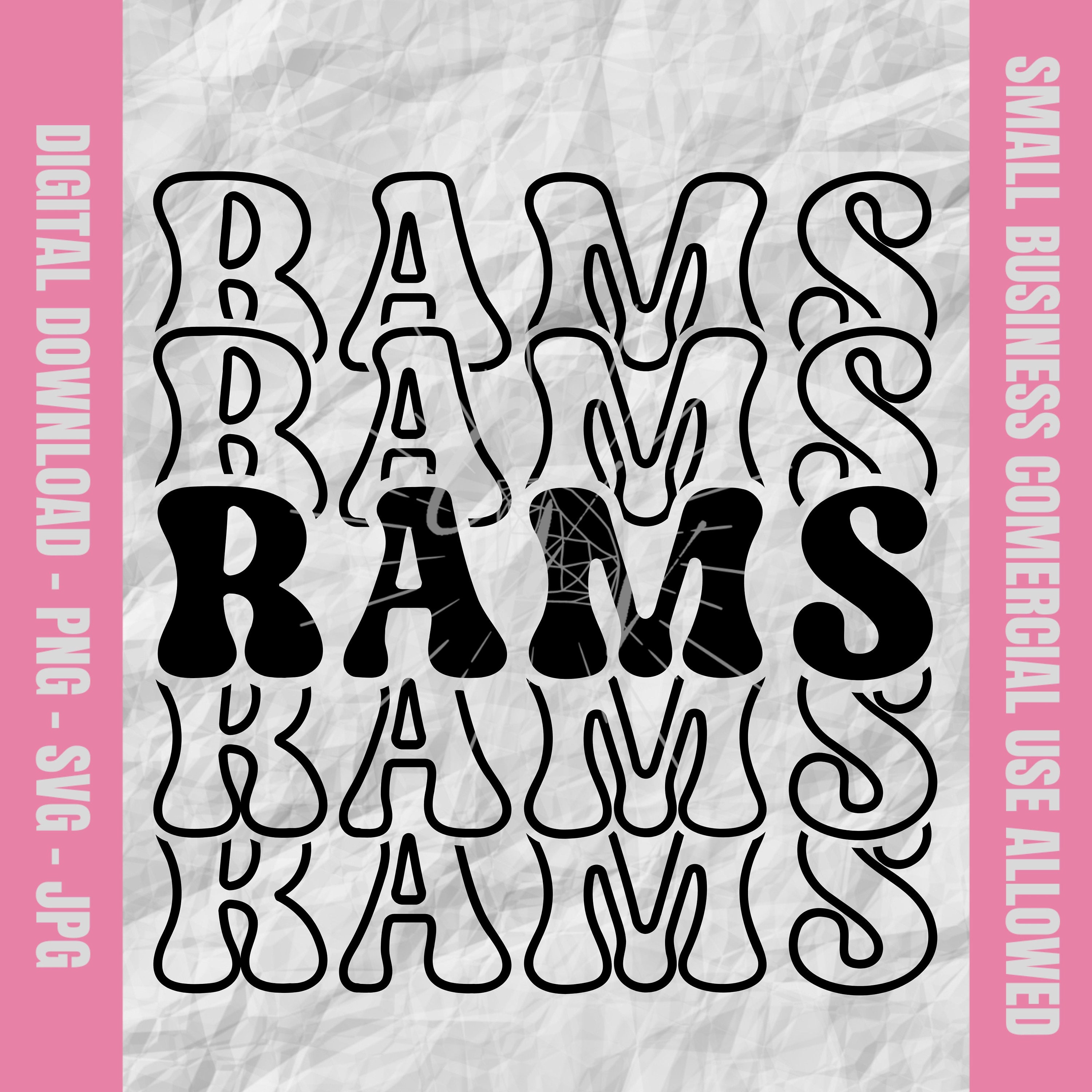 Rams Svg, Rams Retro Stacked Svg, Rams Football Svg, Rams Cheer Png ...