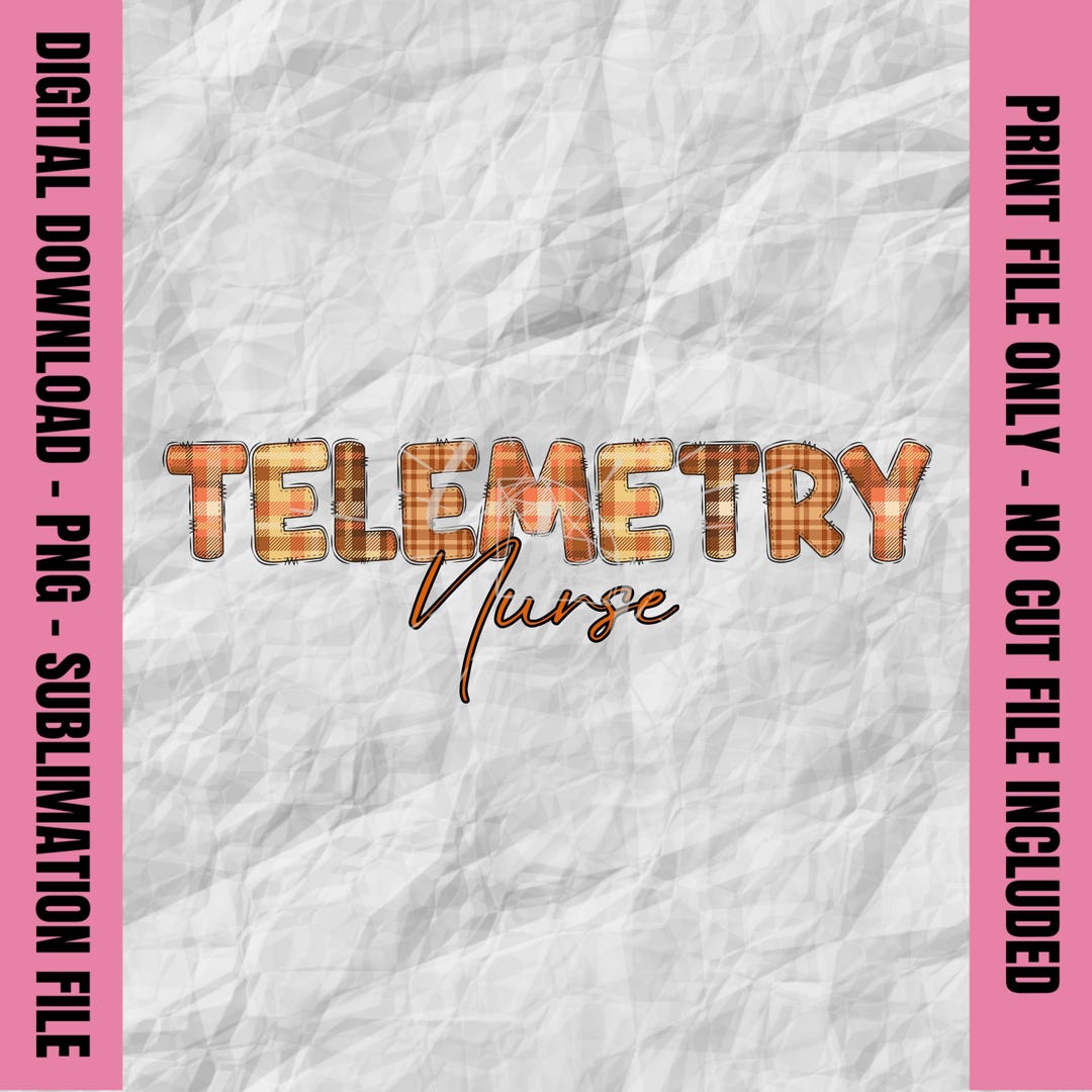 Fall Plaid Telemetry Nurse Png, Doodle Text Telemetry Nurse Png, Autumn ...