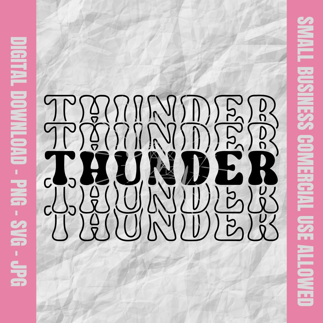 Thunder Svg, Thunder Retro Stacked Letter Svg, Thunder Football Svg ...