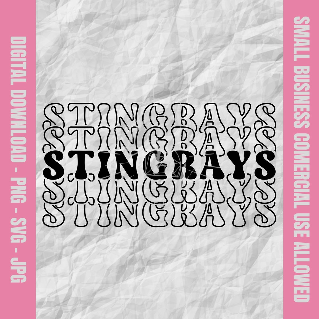 Stingrays Svg, Stingrays Retro Stacked Letter Svg, Stingrays Football ...