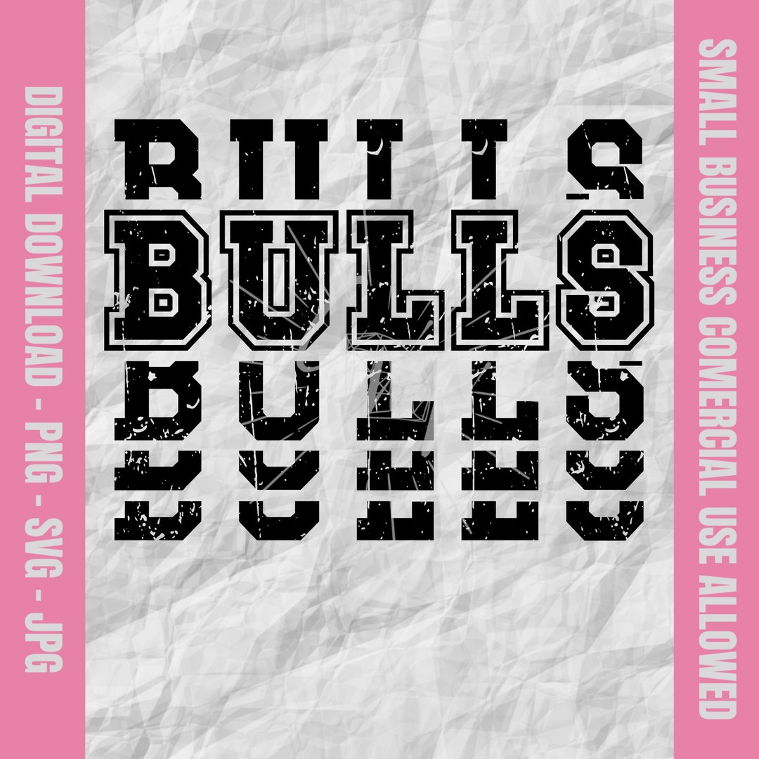 Bulls Svg, Bulls Stacked Varsity Letter Svg, Bulls Football Svg, Bulls ...