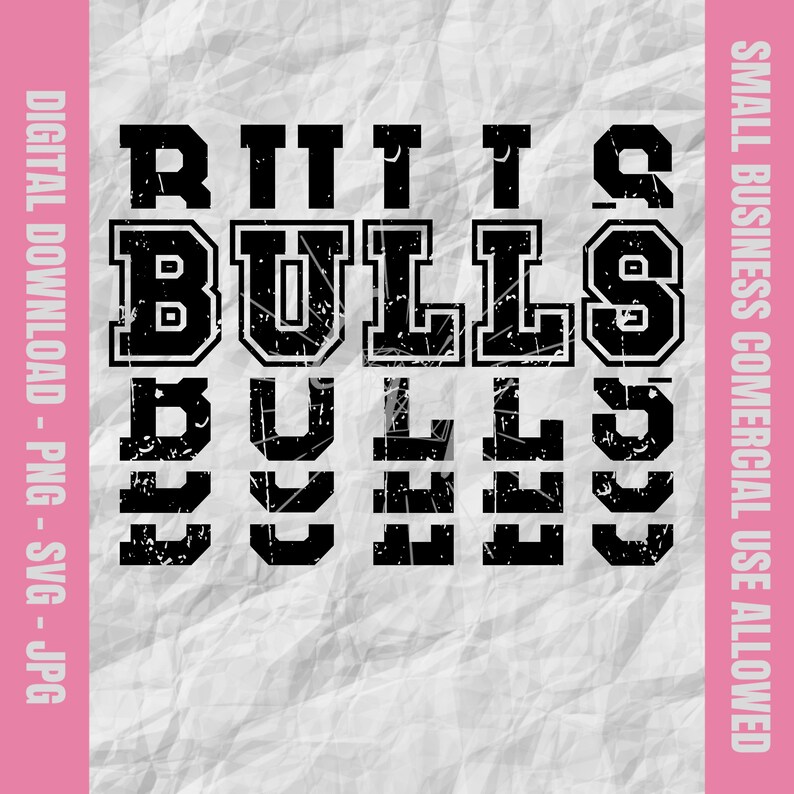Bulls Svg, Bulls Stacked Varsity Letter Svg, Bulls Football Svg, Bulls ...