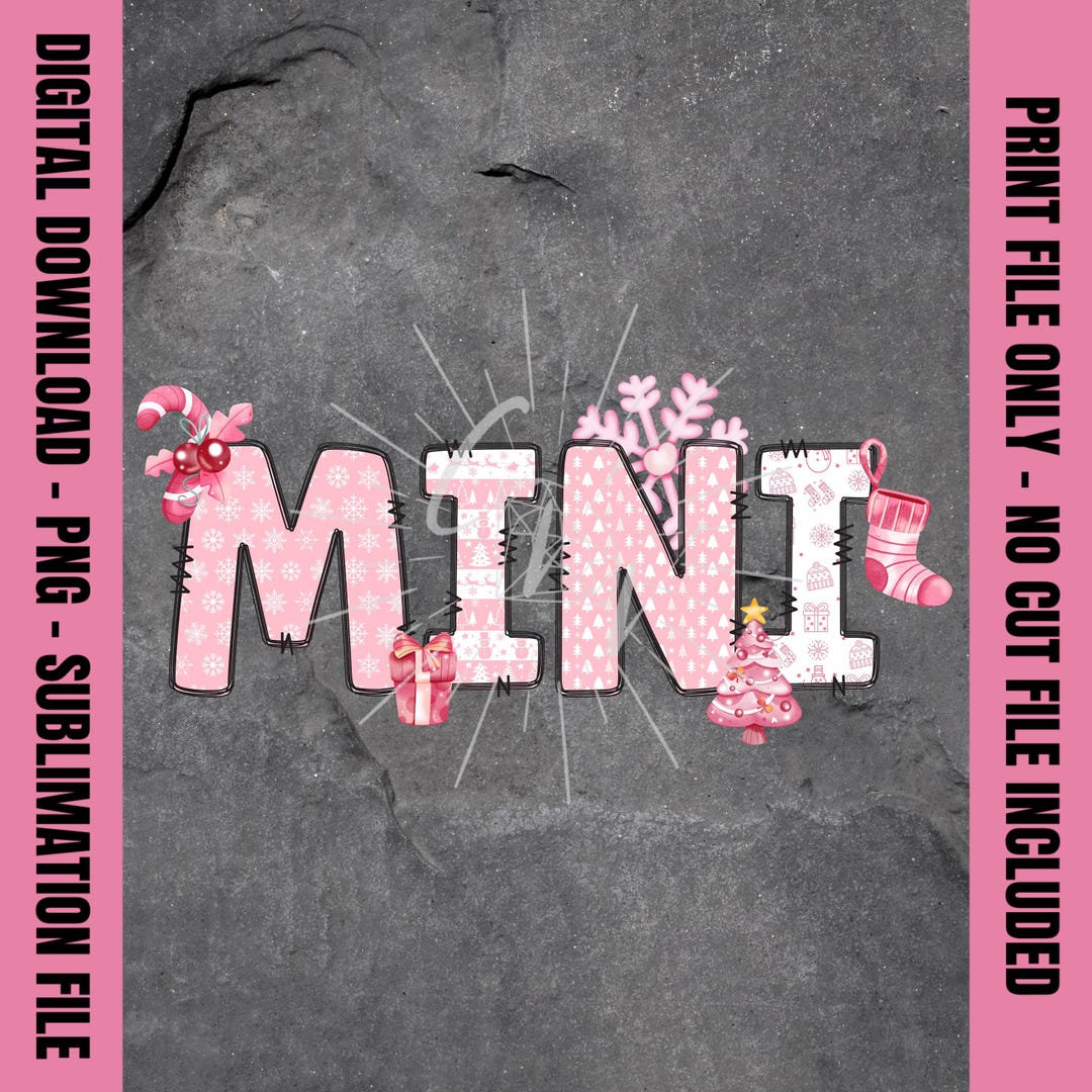 Pink Christmas Mini Png, Doodle Text Mini Png, Holiday Mini Shirt ...
