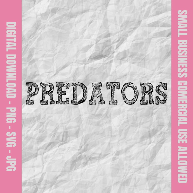 Predators Svg, Predators Chalk Block Letter Svg, Predators Football Svg ...