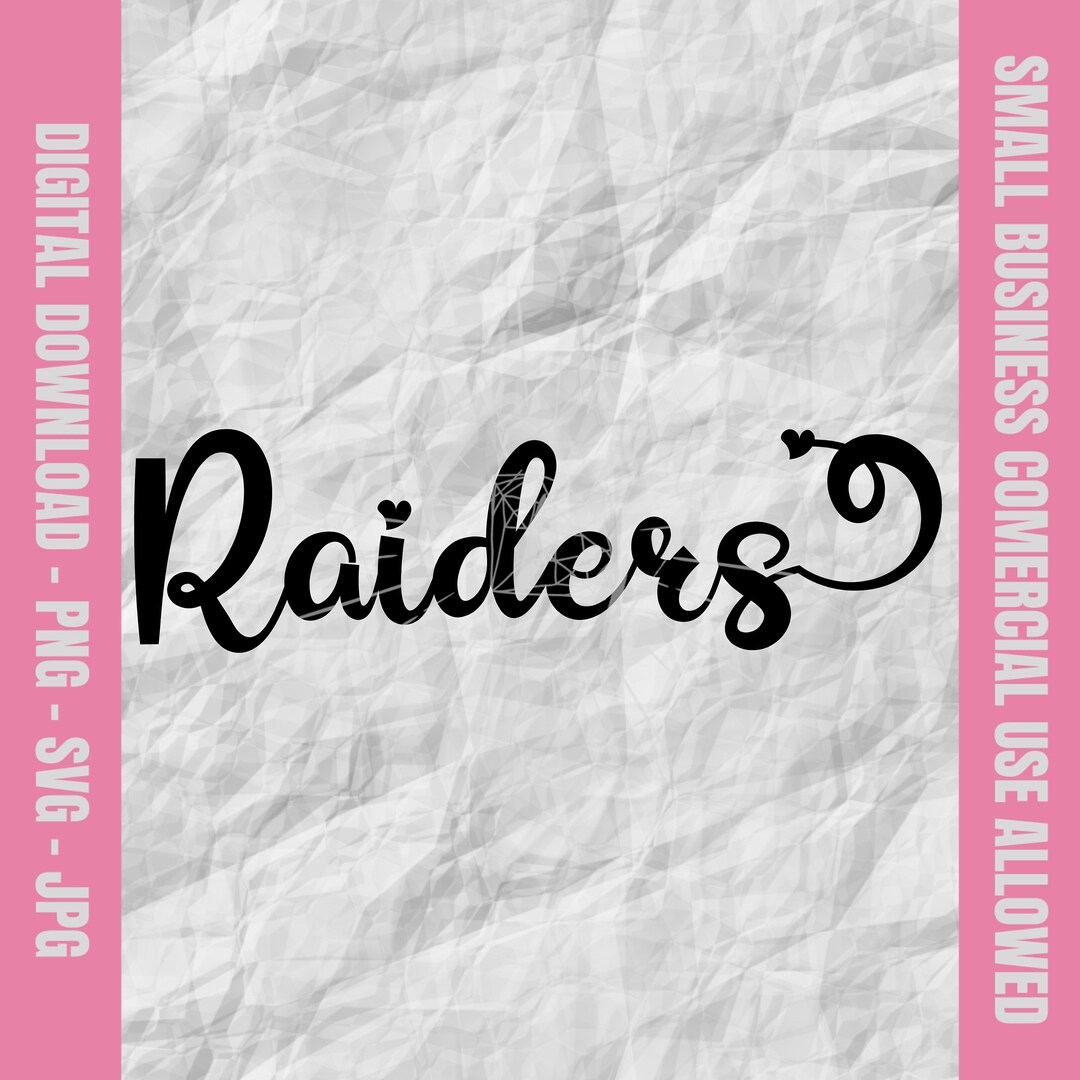 Raiders Svg, Raiders Script Heart Svg, Raiders Football Svg, Raiders ...