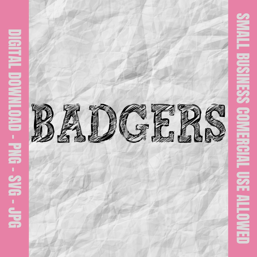 Badgers Block Sketch Svg, Badgers Svg, Badgers Football Svg, Badgers ...