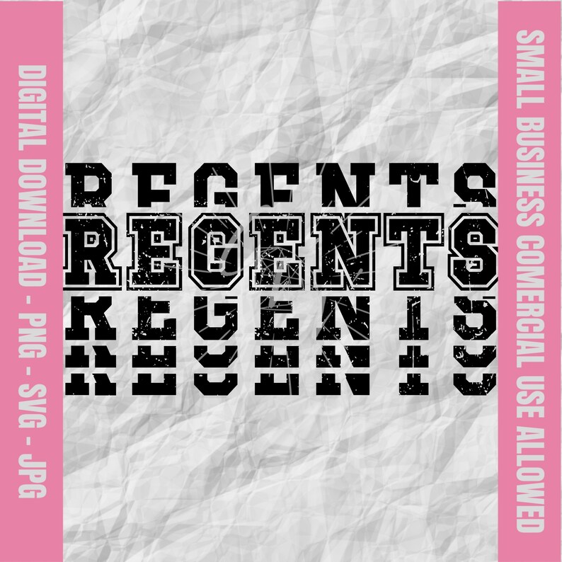Regents Stacked Varsity Svg, Regents Svg, Regents Football Svg, Regents ...