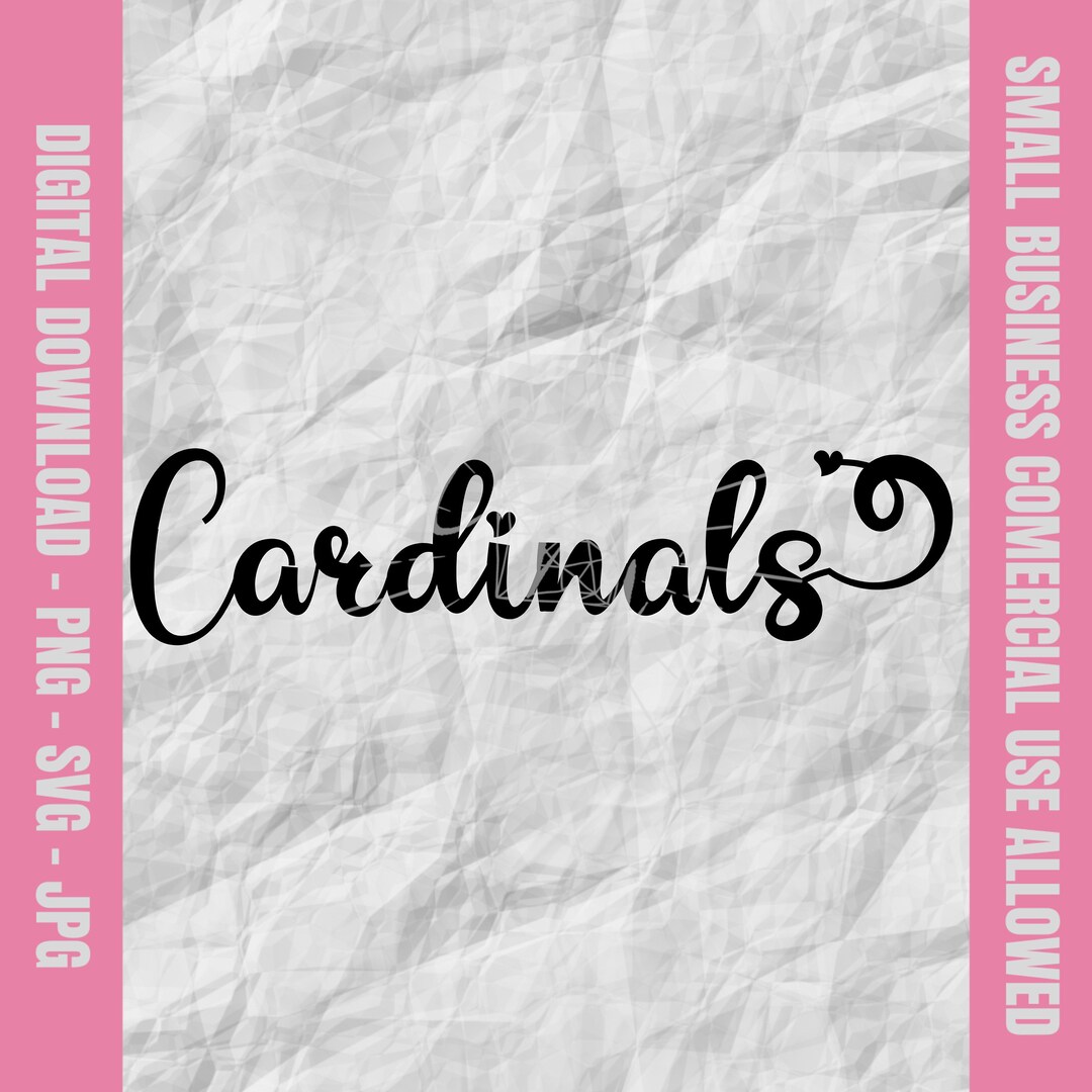 Cardinals Svg, Cardinals Script Heart Svg, Cardinals Football Svg ...