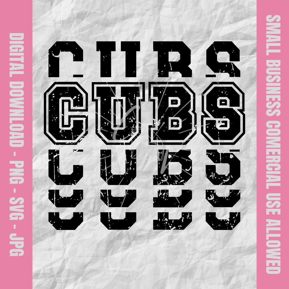Cubs Svg, Cubs Stacked Varsity Letter Svg, Cubs Football Svg, Cubs ...