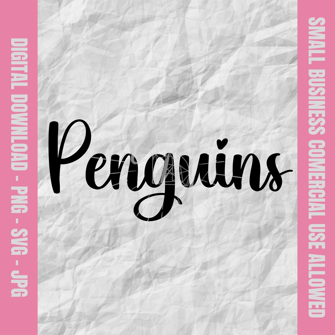 Penguins Svg, Penguins Thick Script Letter Svg, Penguins Football Svg ...