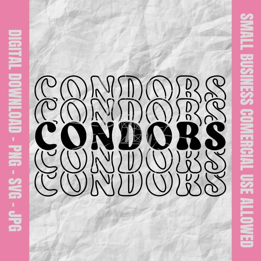 Condors Svg, Condors Retro Stacked Letter Svg, Condors Football Svg ...