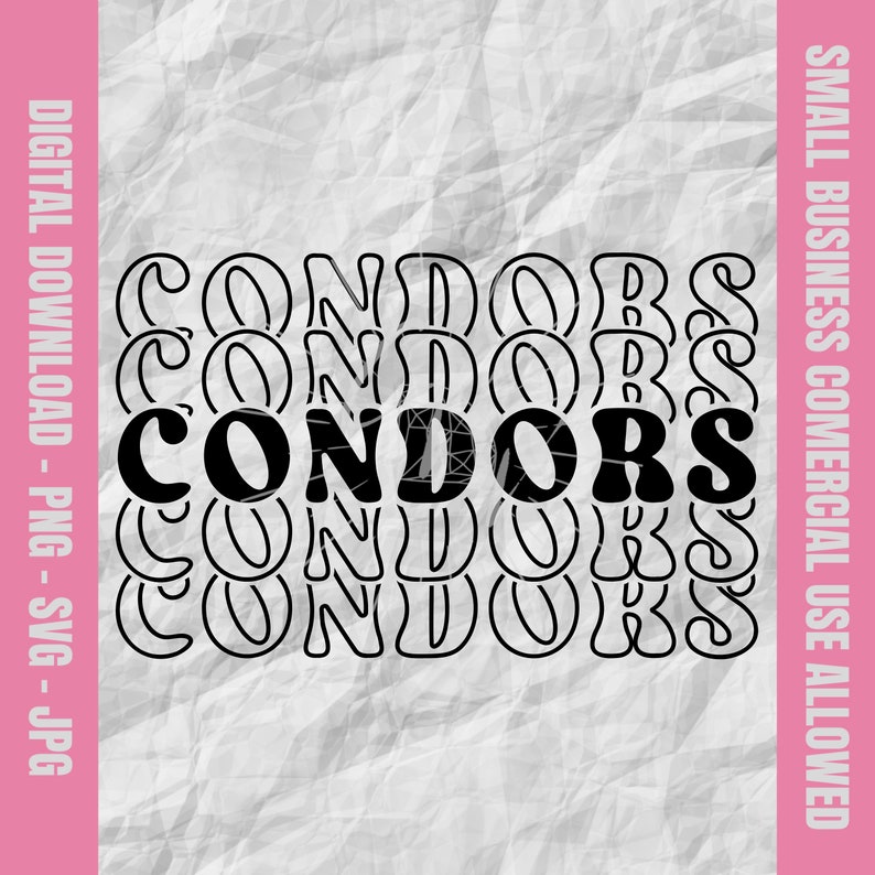 Condors Svg, Condors Retro Stacked Letter Svg, Condors Football Svg ...