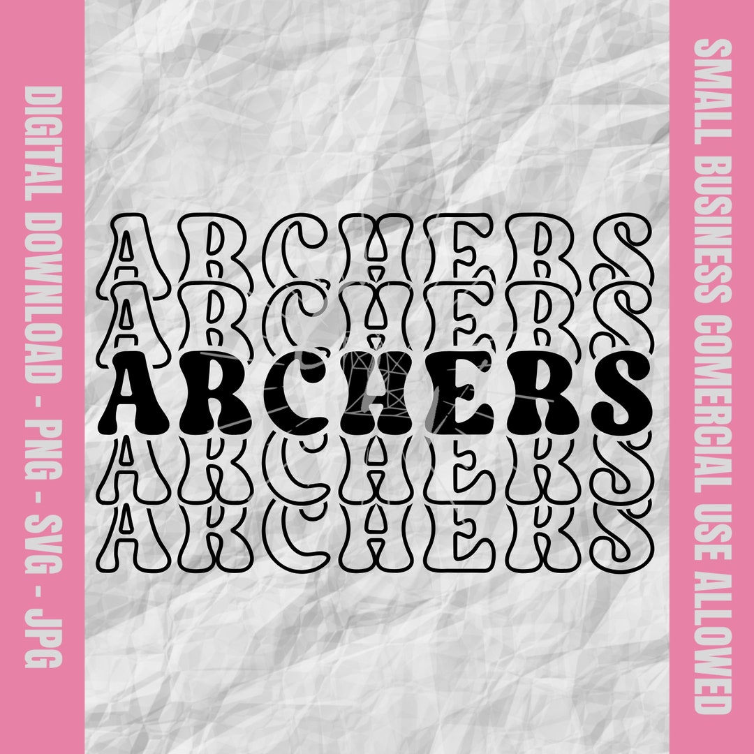 Archers Svg, Archers Retro Stacked Letter Svg, Archers Football Svg ...