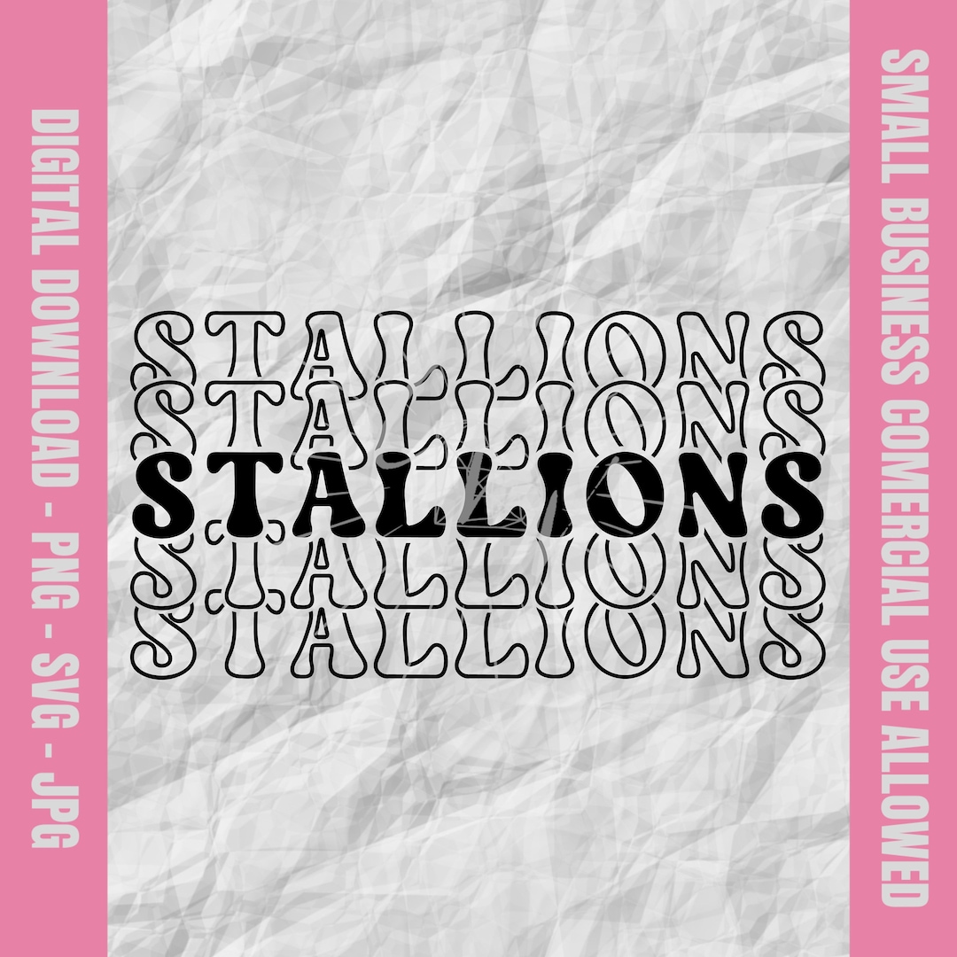 Stallions Svg, Stallions Retro Stacked Letter Svg, Stallions Football ...