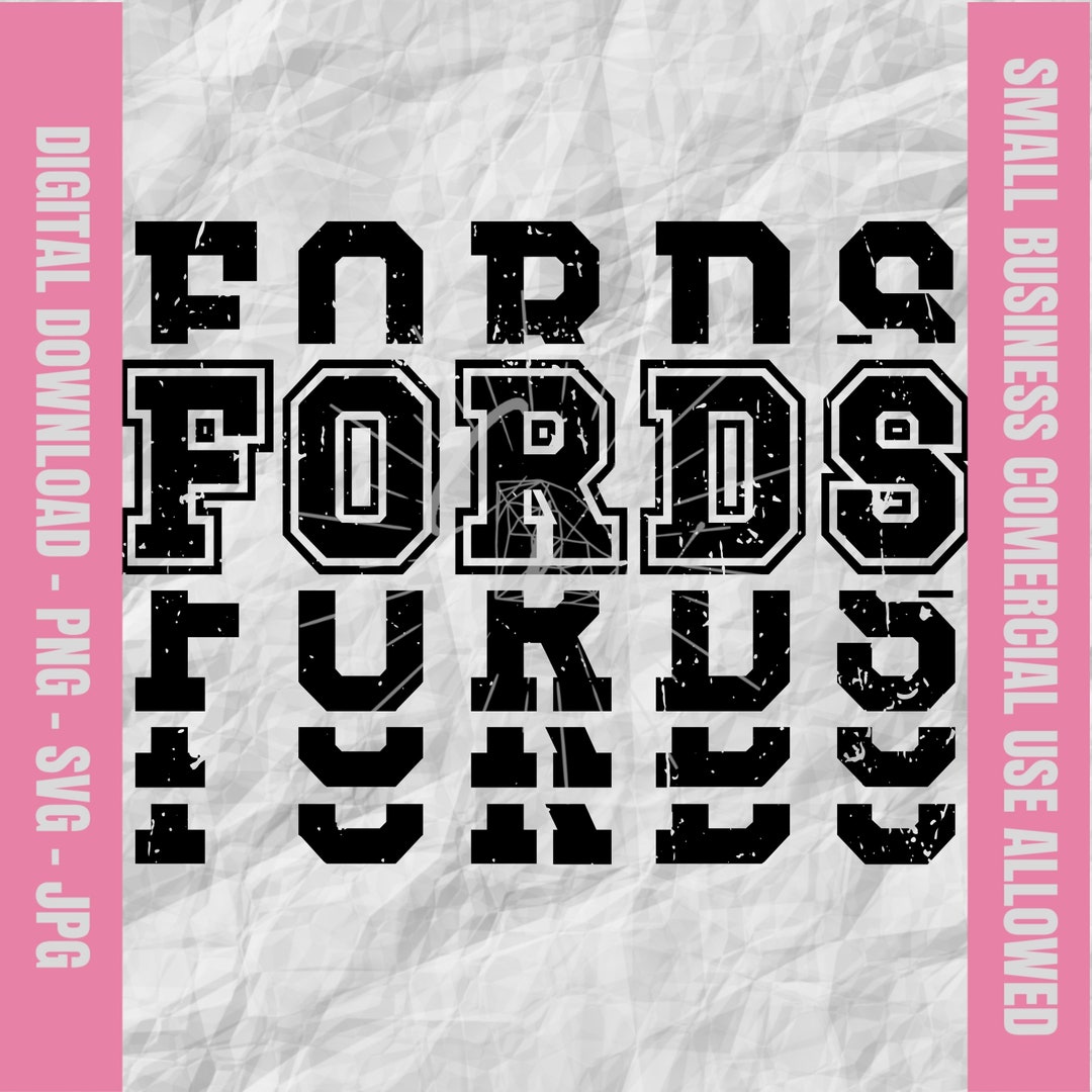 Fords Stacked Varsity Svg, Fords Svg, Fords Football Svg, Fords Cheer ...