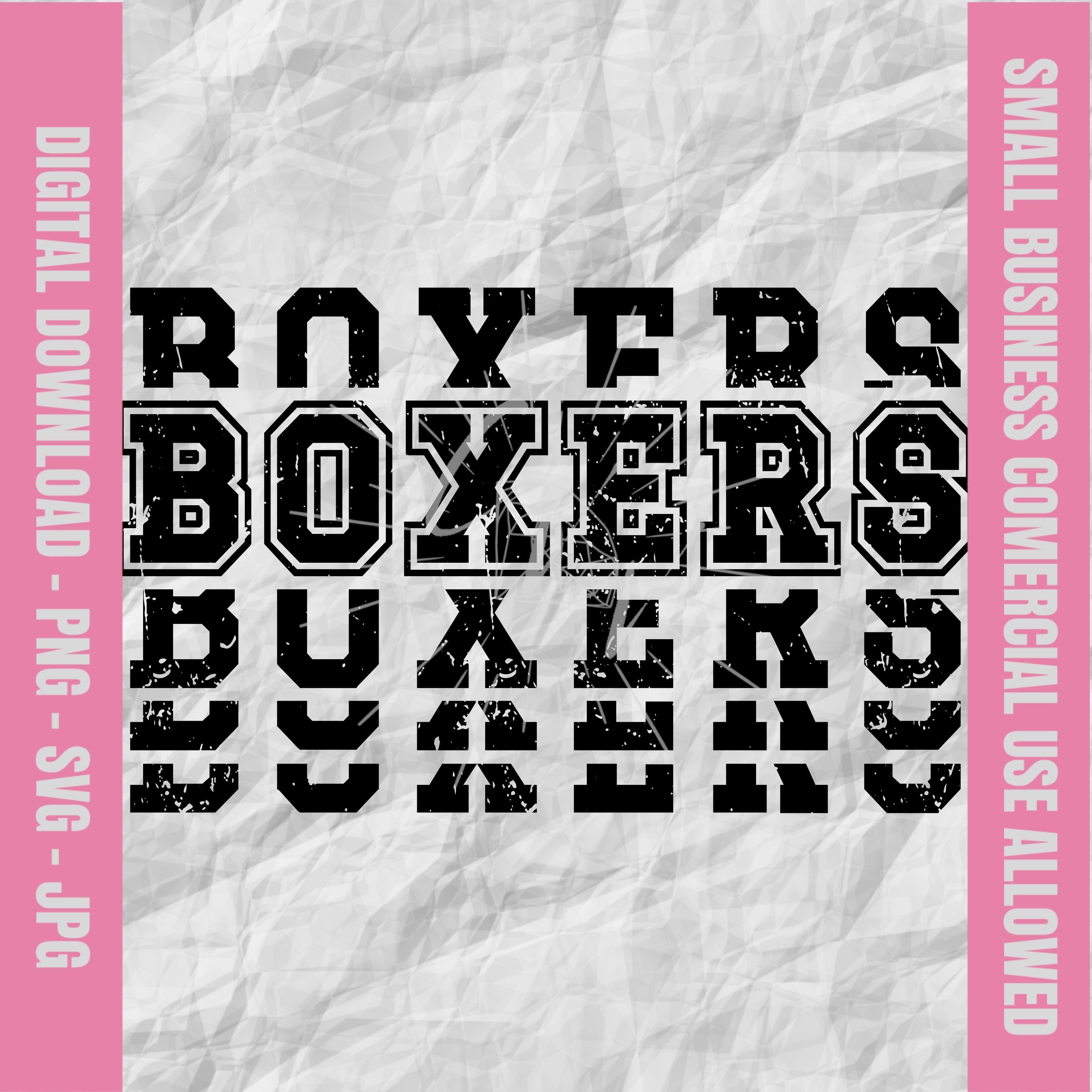 Boxers Stacked Varsity Svg, Boxers Svg, Boxers Football Svg, Boxers ...