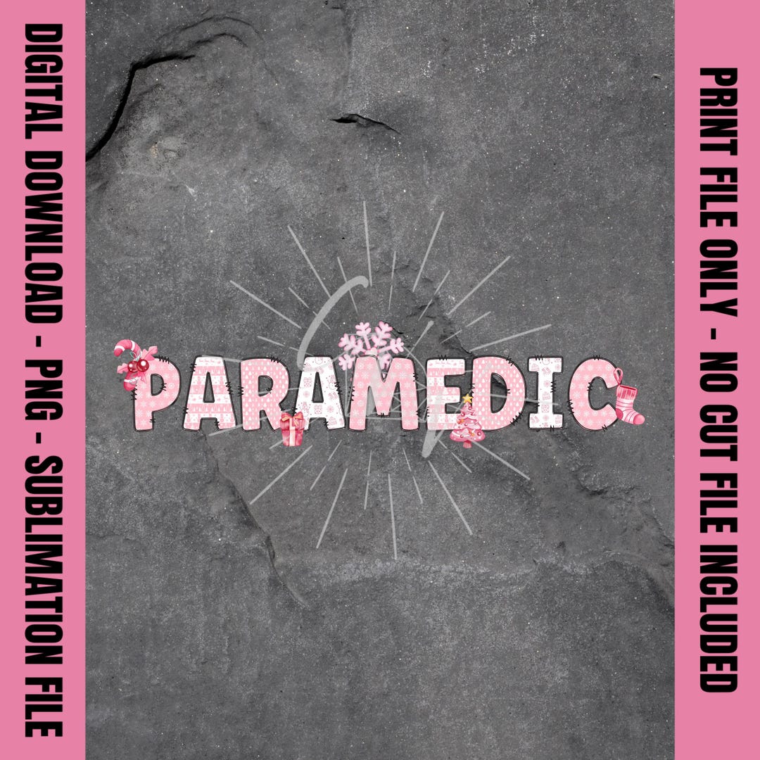 Pink Christmas Paramedic Png, Doodle Text Paramedic Png, Holiday ...