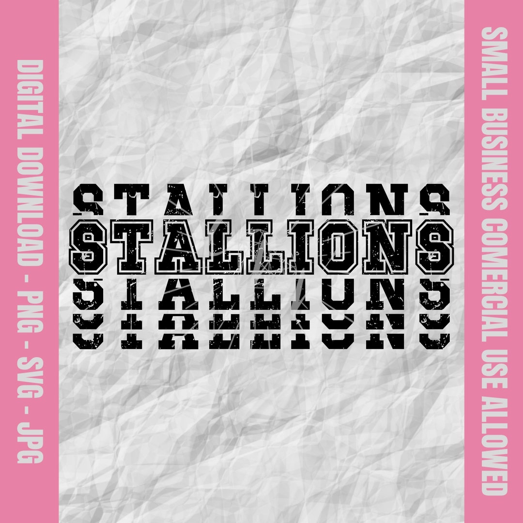 Stallions Svg, Stallions Stacked Varsity Letter Svg, Stallions Football ...