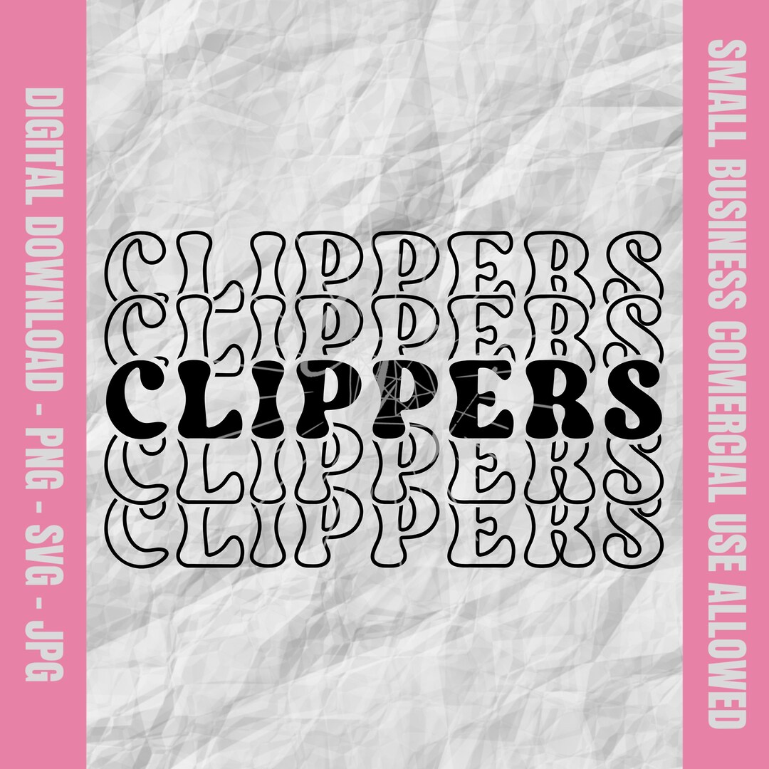 Clippers Svg, Clippers Retro Stacked Letter Svg, Clippers Football Svg ...
