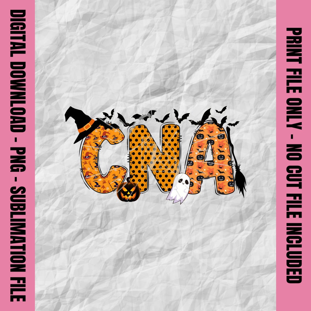 Halloween CNA Png, Doodle Text CNA Png, Spooky CNA Shirt, Fall Cna ...