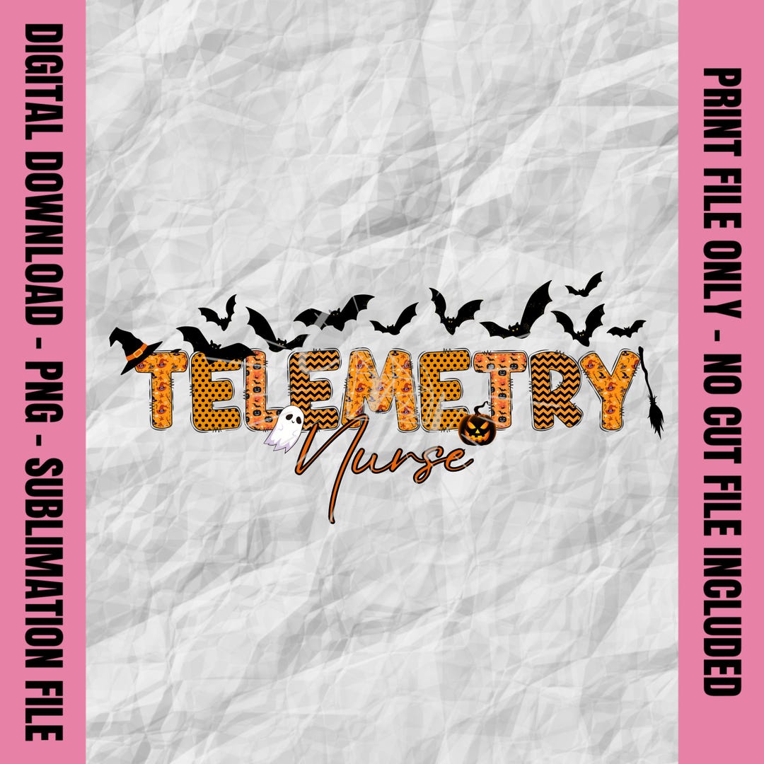 Halloween Telemetry Nurse Png, Doodle Text Telemetry Nurse Png, Spooky ...