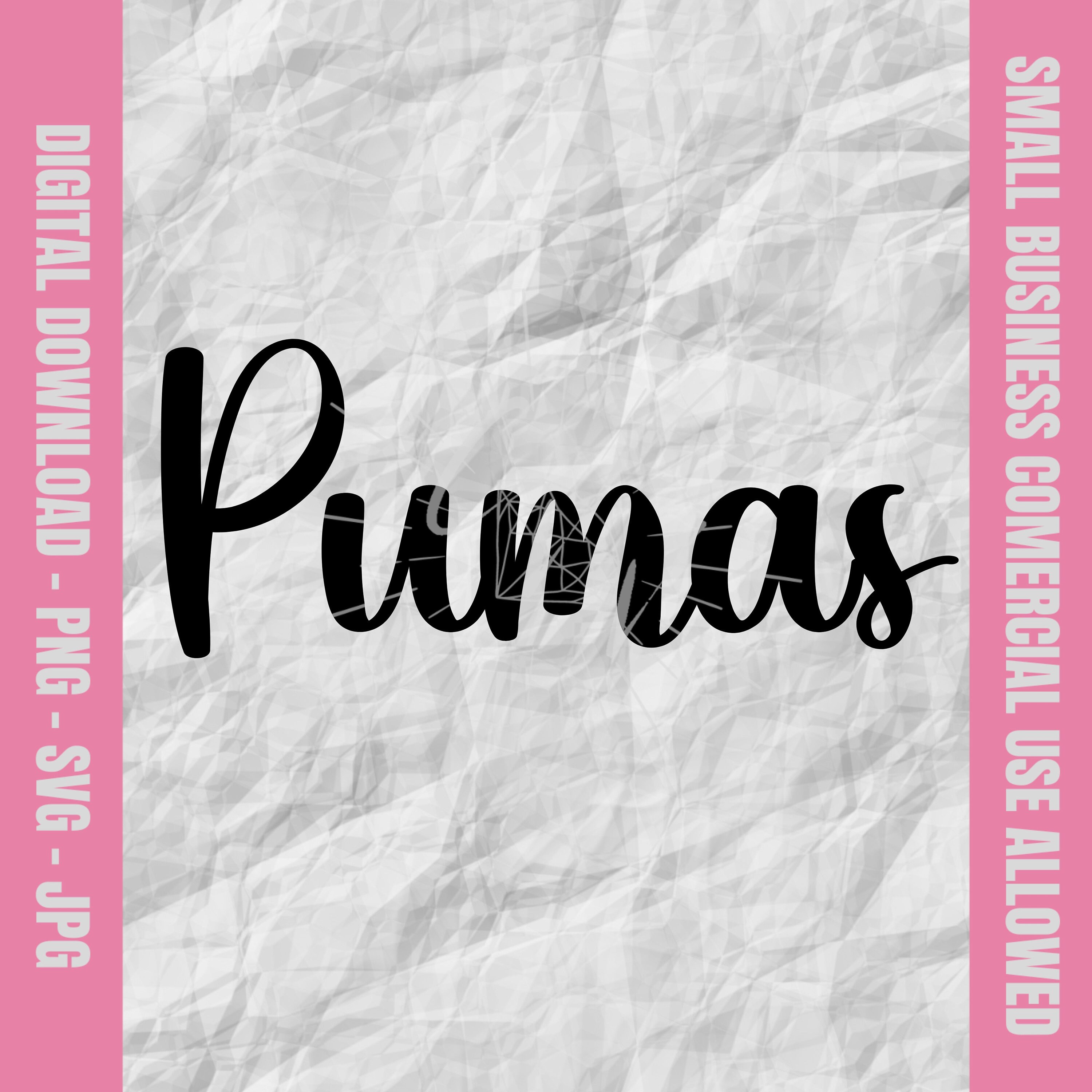 Pumas Svg, Pumas Thick Script Letter Svg, Pumas Football Svg, Pumas ...