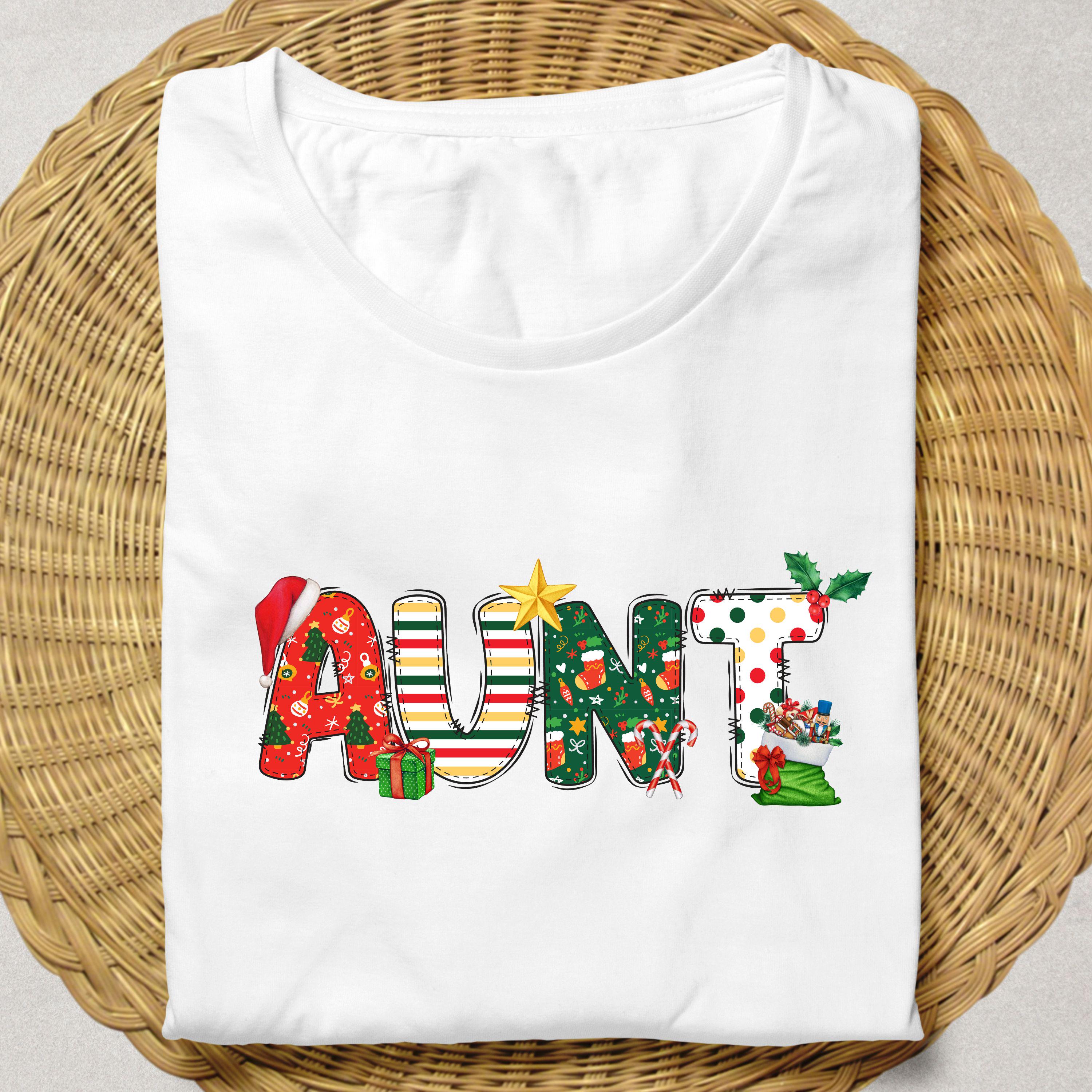 Christmas Aunt Png, Doodle Text Aunt Png, Holiday Aunt Shirt, Winter ...