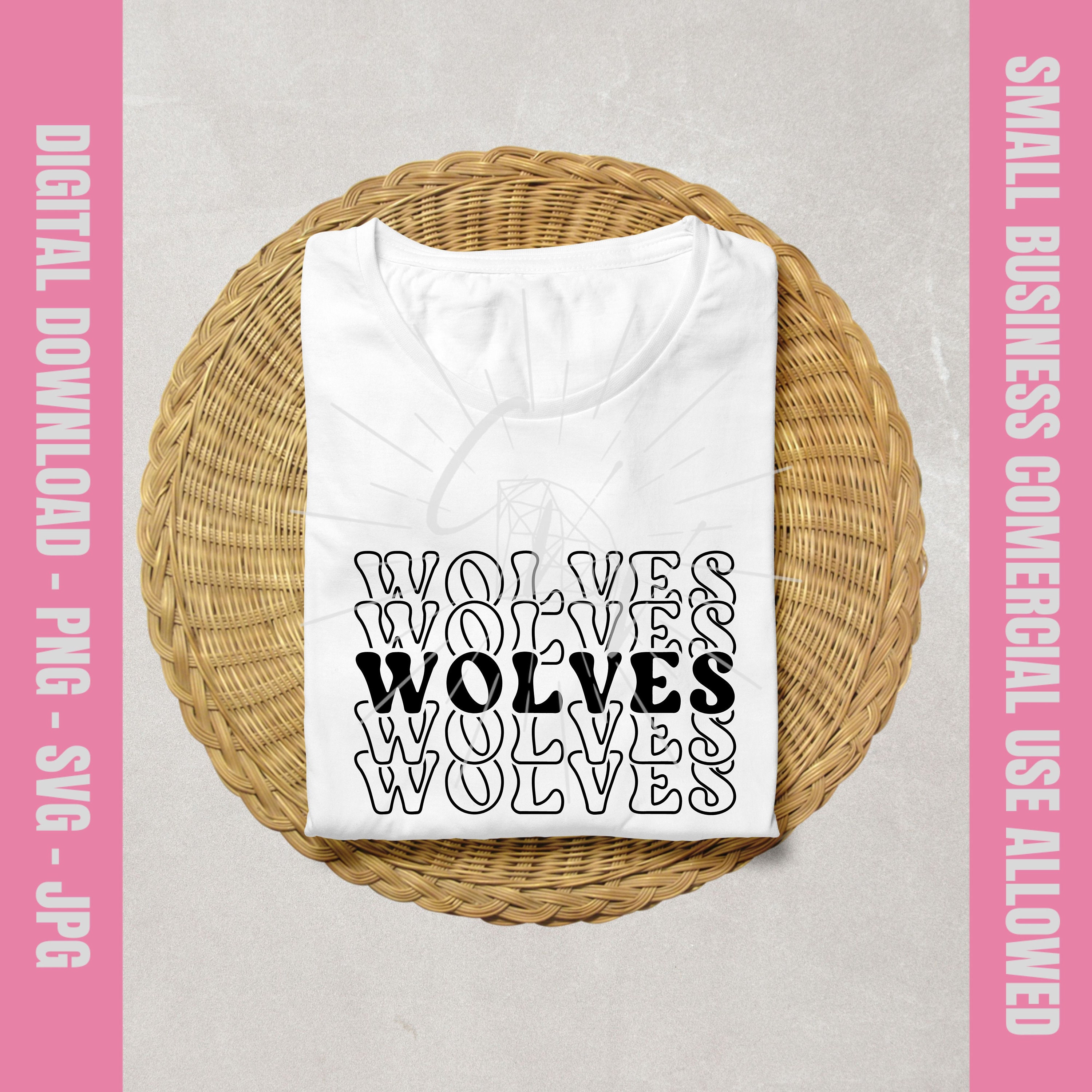 Wolves Svg, Wolves Retro Stacked Letter Svg, Wolves Football Svg ...