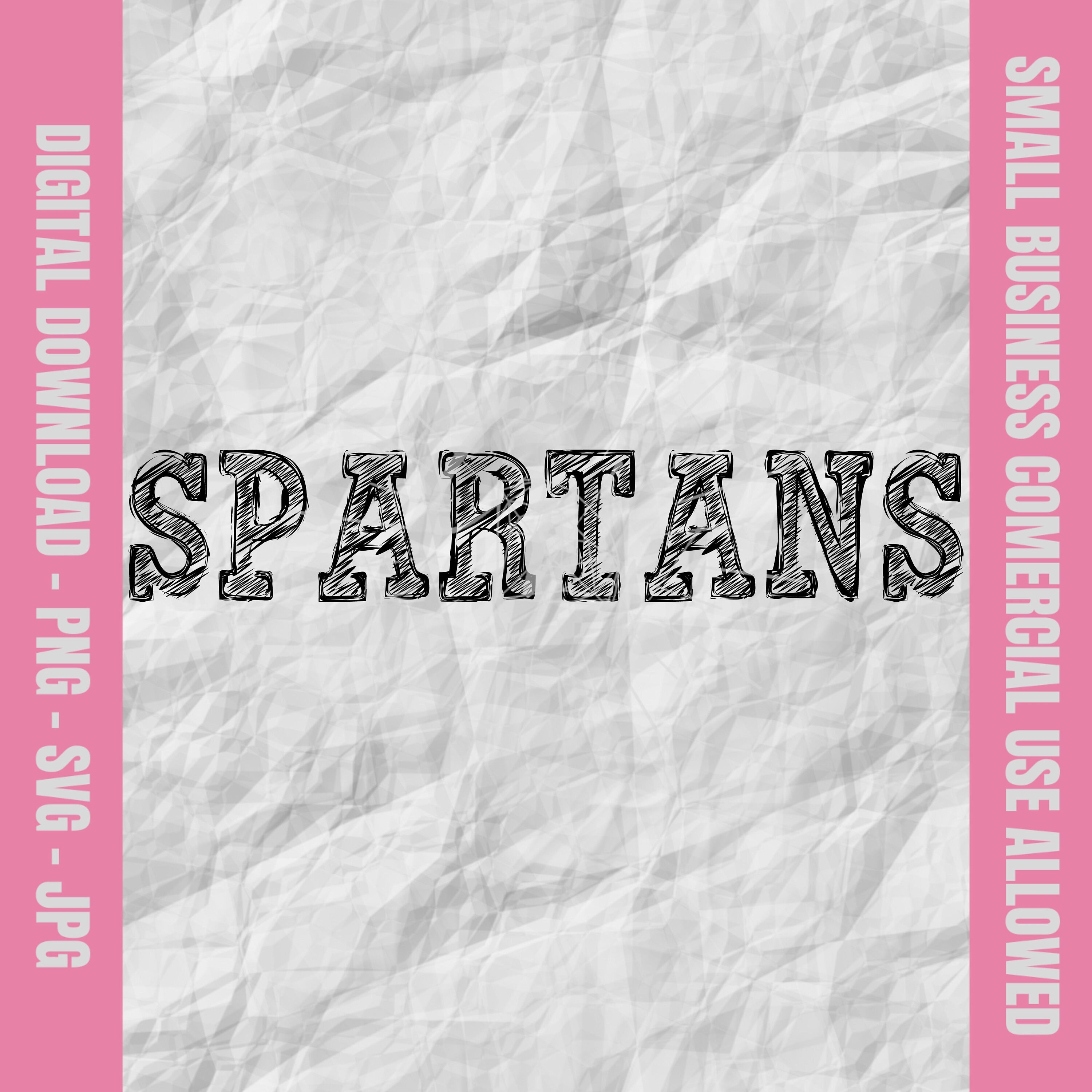 Spartans Svg, Spartans Chalk Block Letter Svg, Spartans Football Svg ...