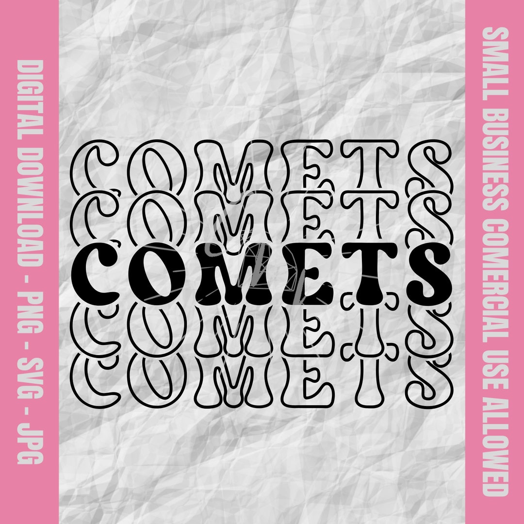 Comets Svg, Comets Retro Stacked Letter Svg, Comets Football Svg ...